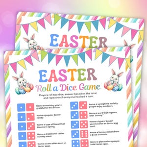 Easter Roll a Dice Game Printable | Fun Easter Game for Kids & Adults ...
