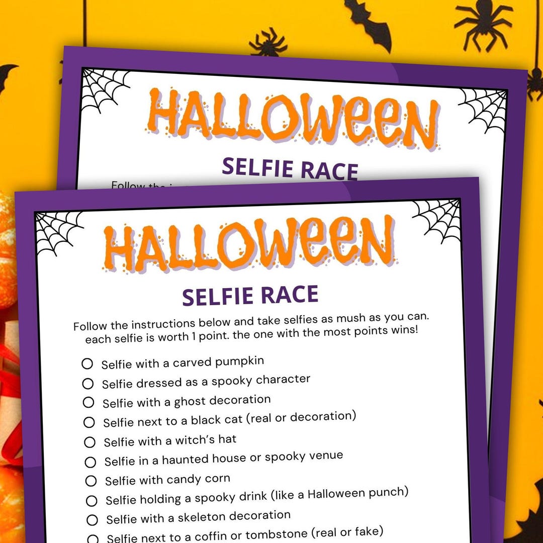 Halloween Selfie Photo Scavenger Hunt, Printable Halloween Game, Teen ...