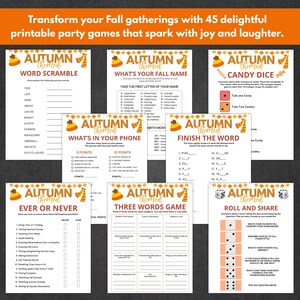 Autumn Party Games Bundle - Printable Fun for Kids and Adults - Etsy