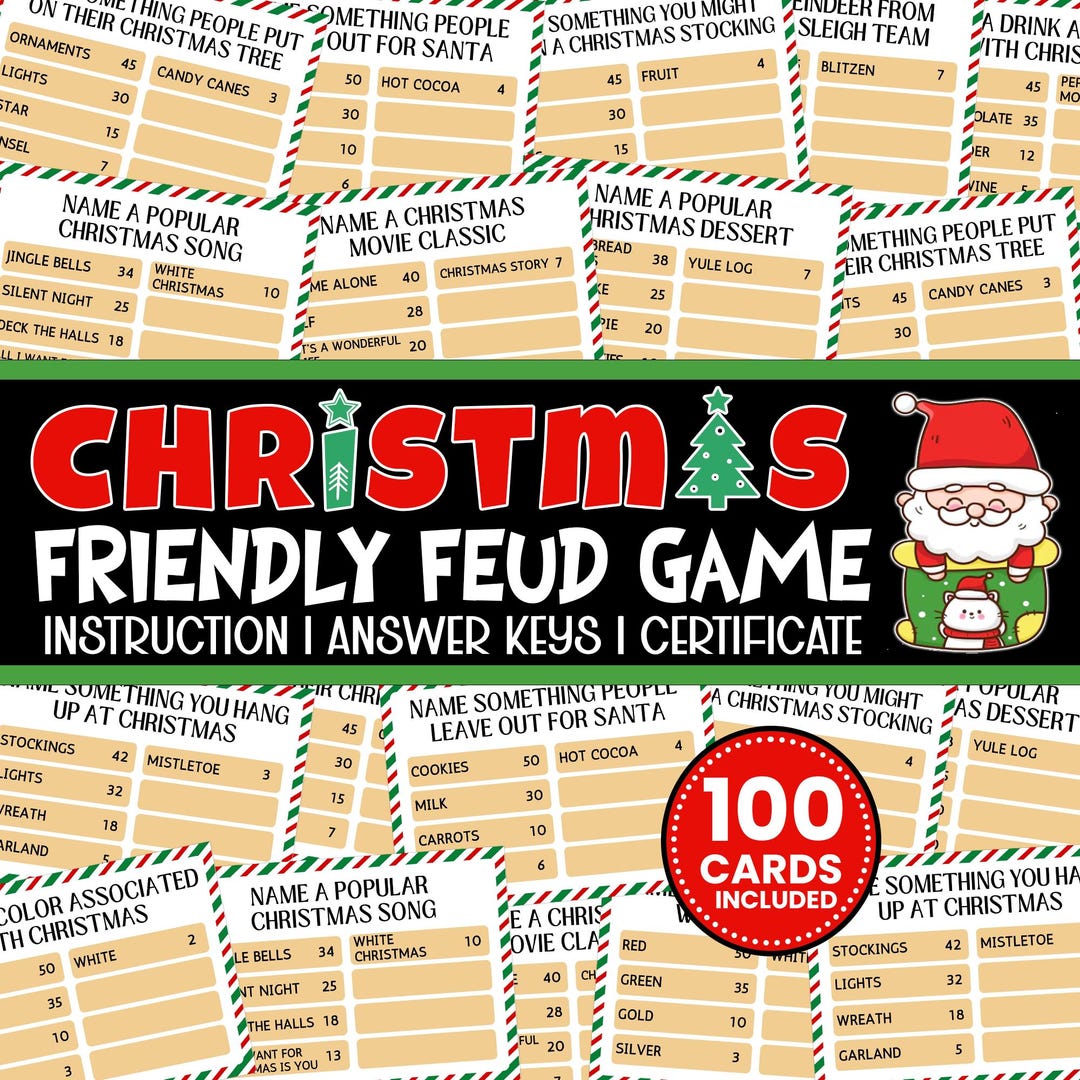 Christmas Friendly Feud Game, Printable Christmas Game, Christmas Party ...