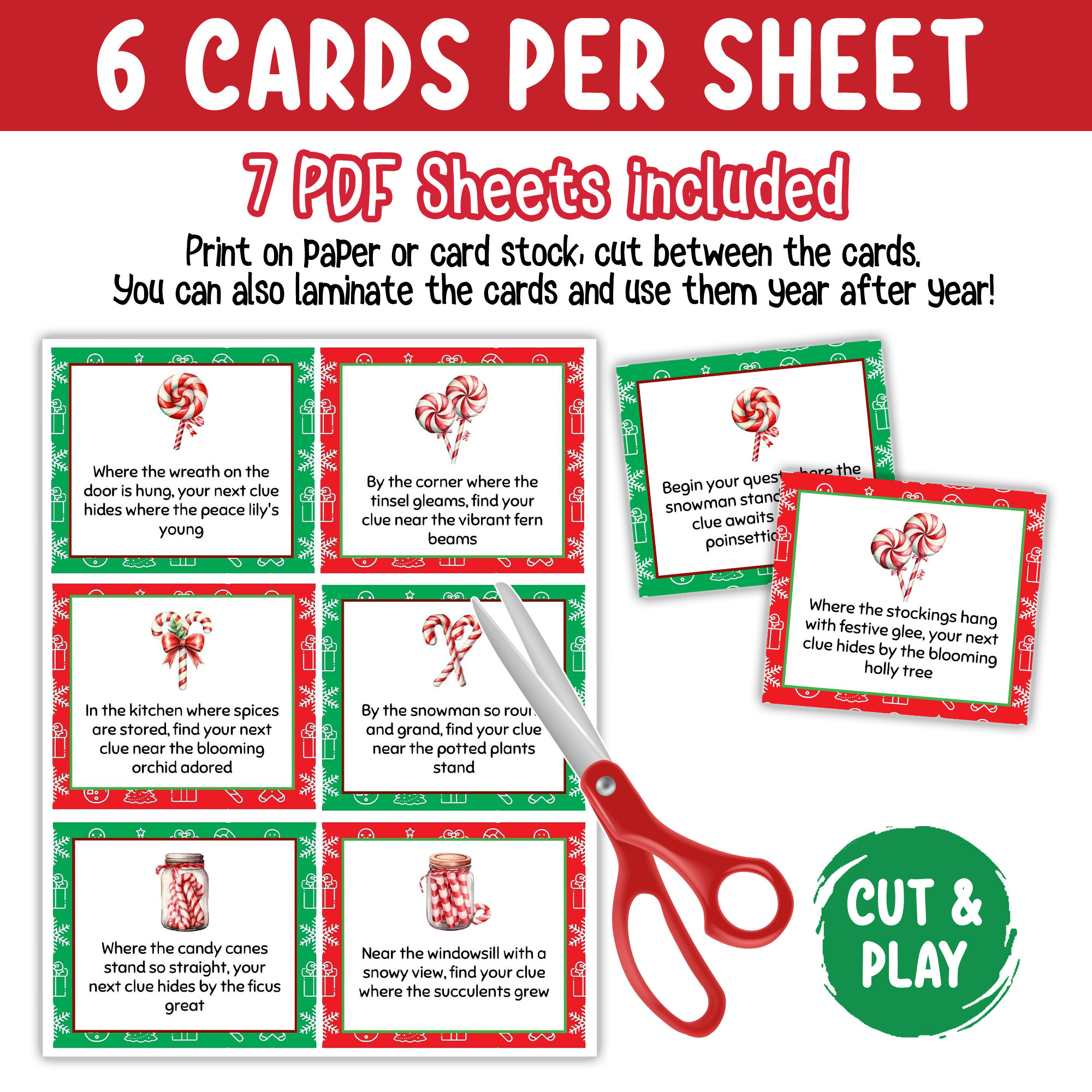 Candy Cane Treasure Hunt, Candy Cane Scavenger Hunt, Christmas Treasure ...