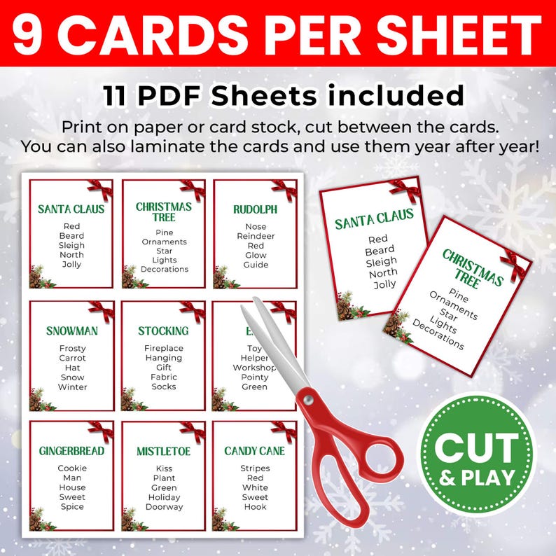 Christmas Taboo Game | Printable Christmas Games | Christmas Activity ...