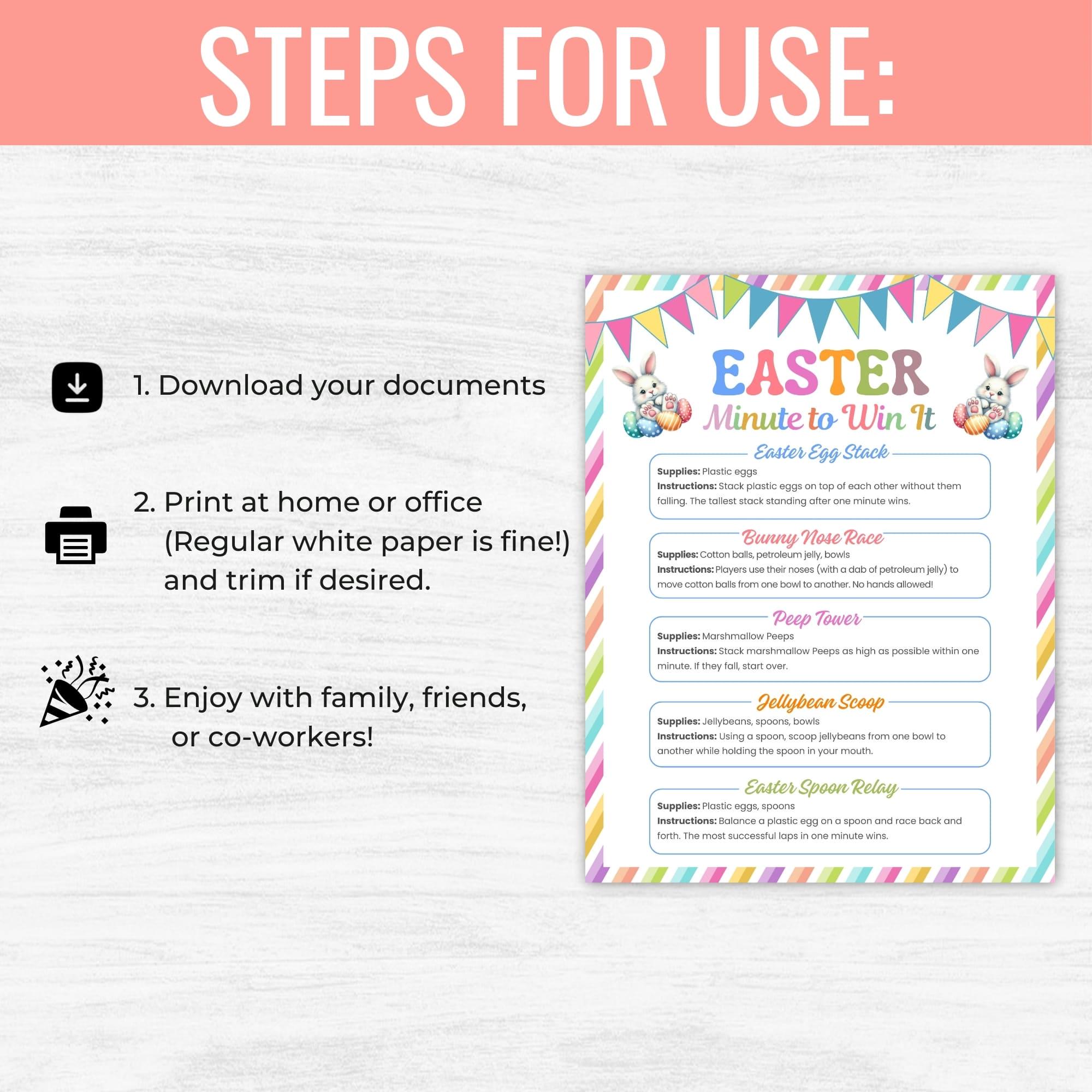 Easter Minute to Win It Games, Family Party (printable PDF) - Etsy