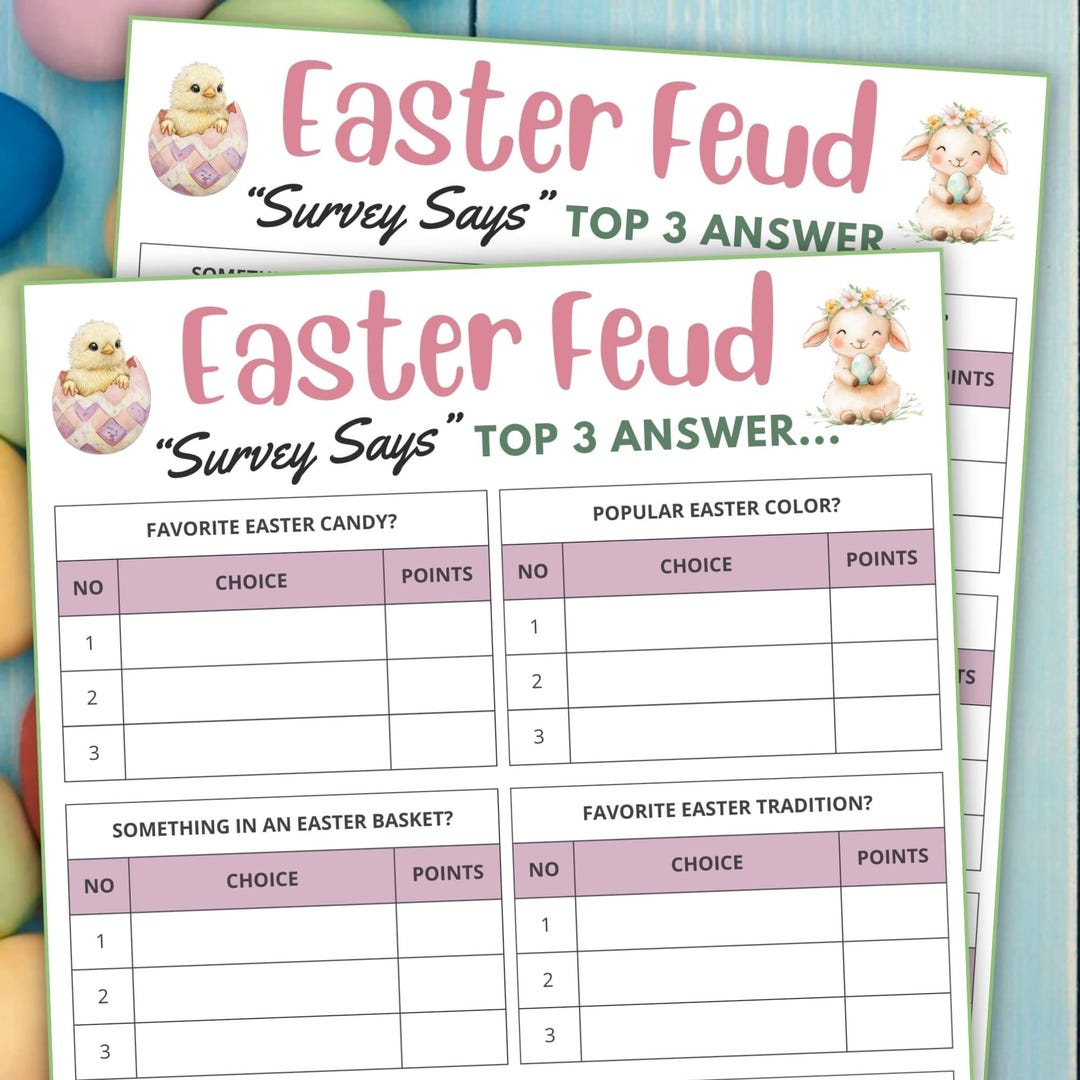 Printable Easter Feud Game | Easter Family Feud-style Questions ...
