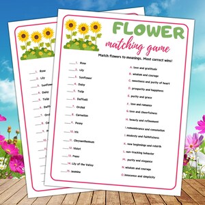Spring Flower Matching Printable Game | Fun Spring Party Games | Spring ...