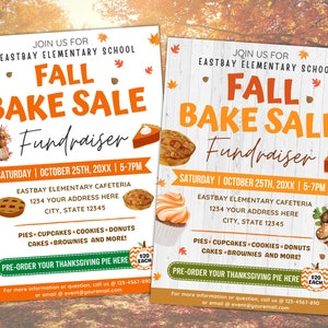 Editable Fall Bake Sale , Fall Festival Flyer, Fall Flyer Template ...