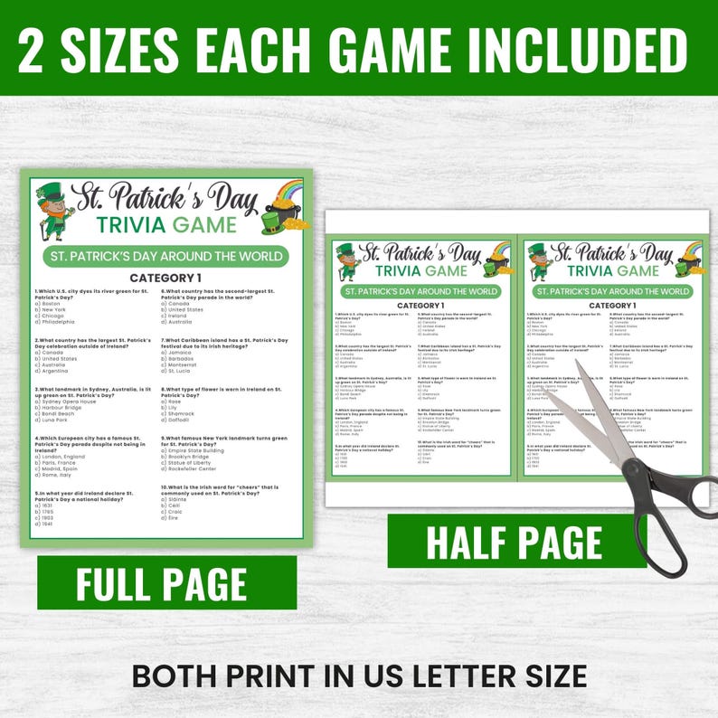 St.patrick's Day Game Bundle, St Patrick's Day Party Games, Printable ...