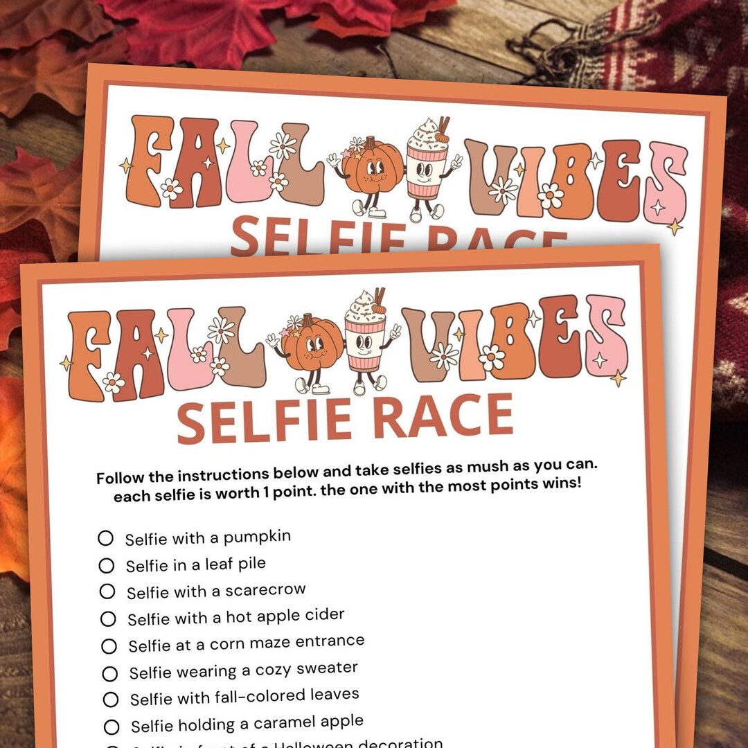 Fall Selfie Race Game | Printable Autumn Activity (digital Download) - Etsy