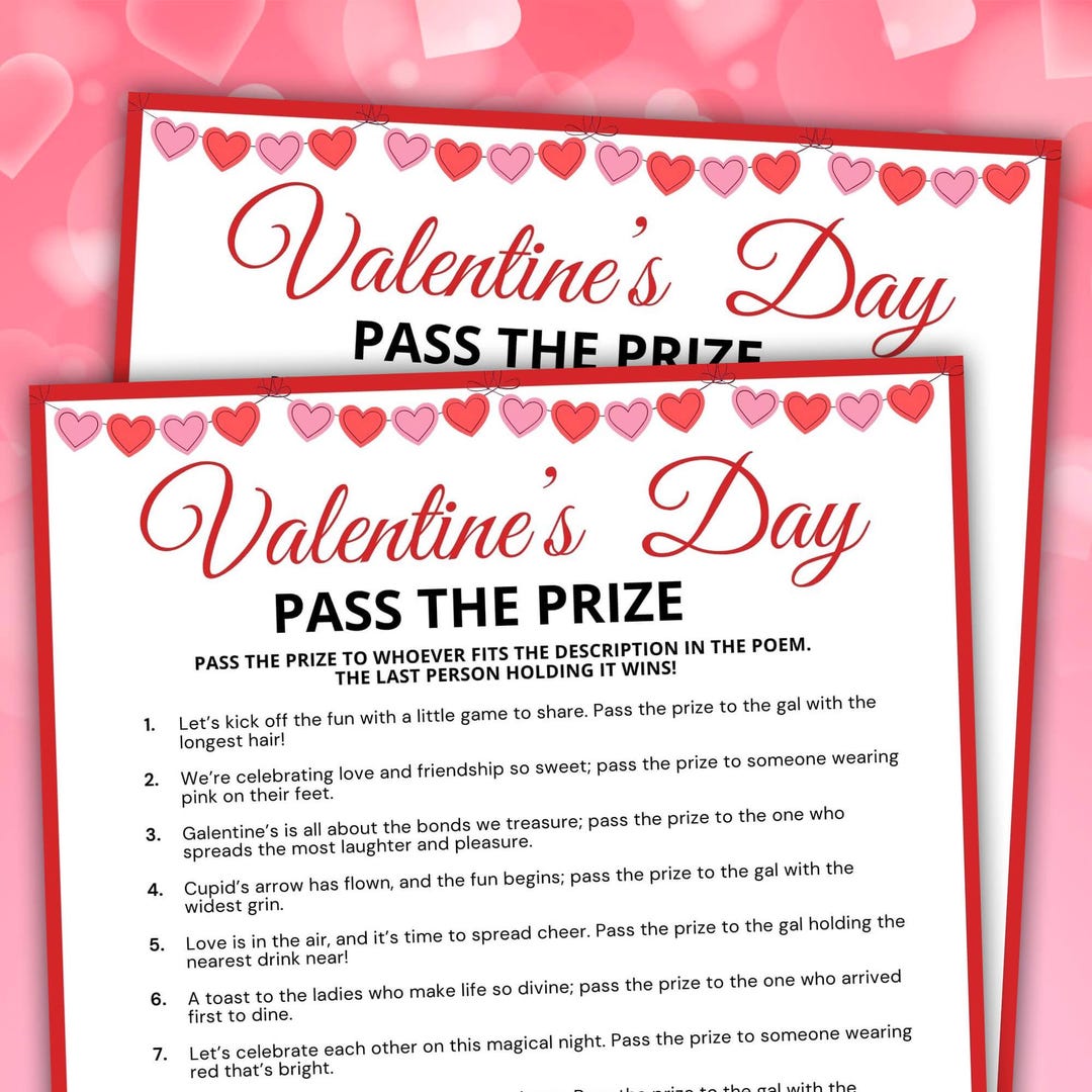 Printable Valentine’s Pass the Prize Game | Fun Galentine’s and ...