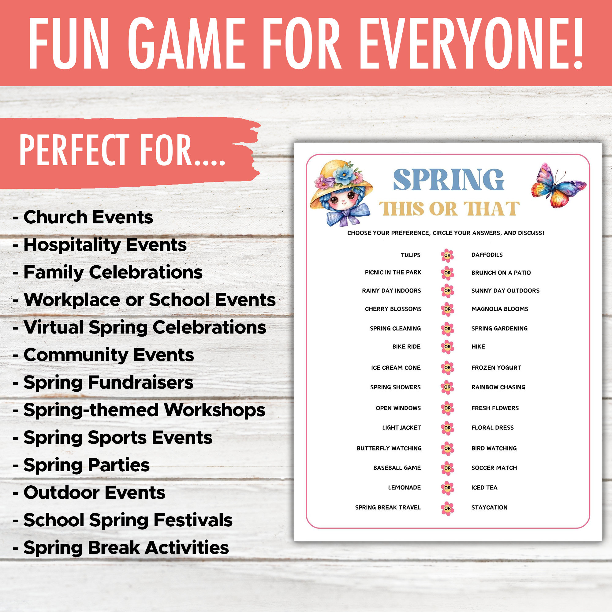 Spring This or That Printable Springtime Games Party Games Spring ...
