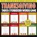 Thanksgiving Taboo Game, Printable Fall Activity, Thanksgiving Party ...