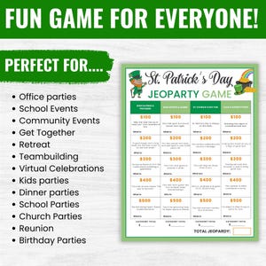 St Patricks Day Jeopardy, St Patricks Day Game. Patricks Day Trivia ...