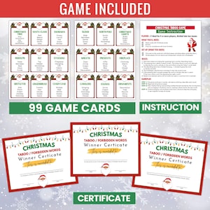 Christmas Taboo Game | Printable Christmas Games | Christmas Activity ...