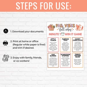 Fall Minute to Win It Games, Thanksgiving, Autumn Party (printable) - Etsy