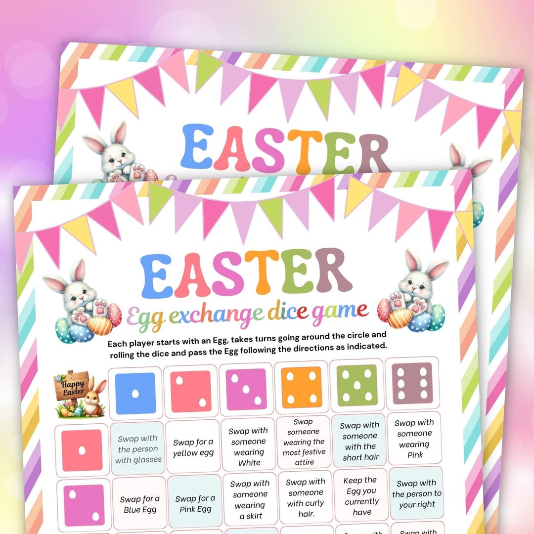 Easter Egg Exchange Dice Game Printable Game | Easter Activities for ...