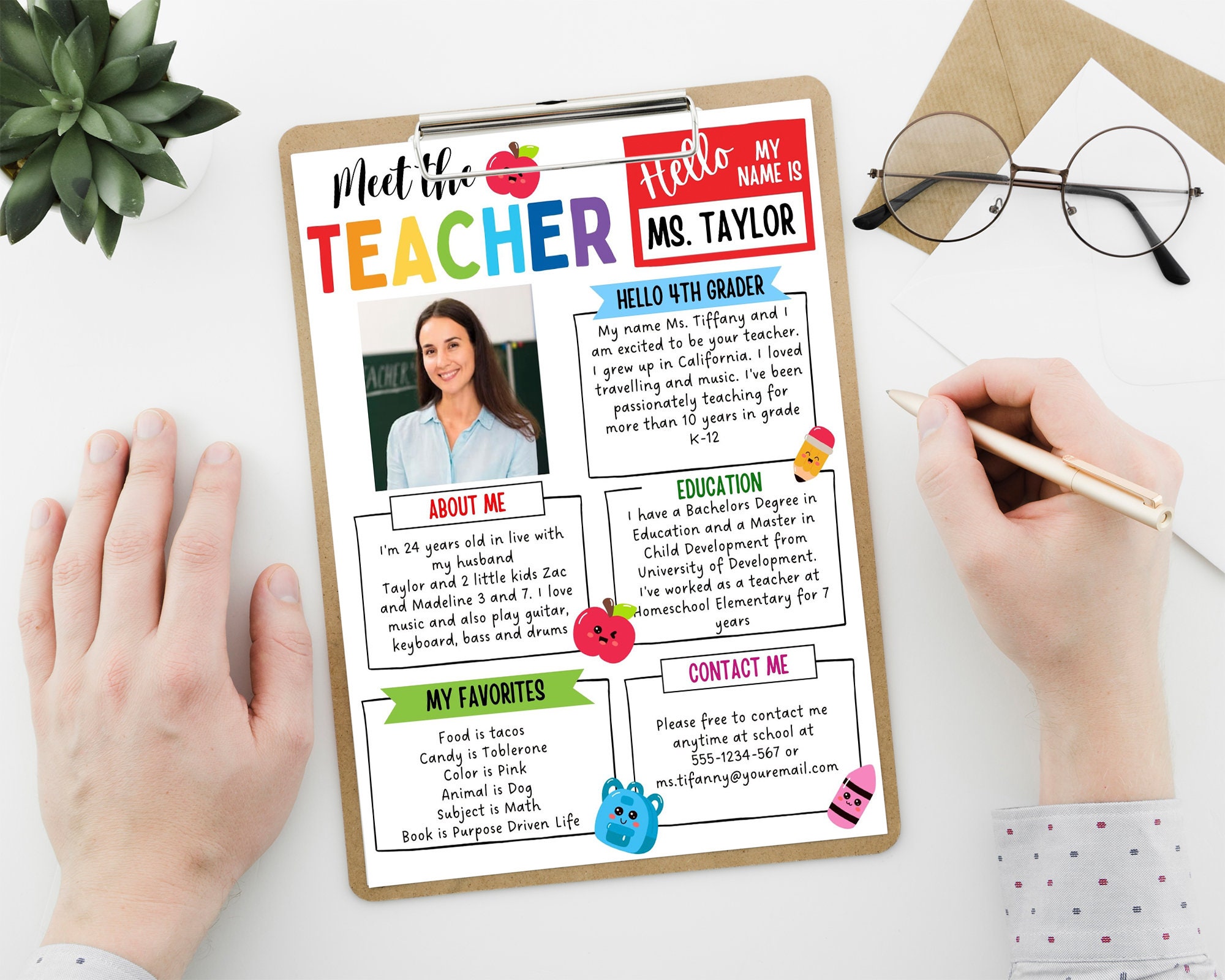 Editable Meet the Teacher Template, Classroom Newsletter (canva, US ...