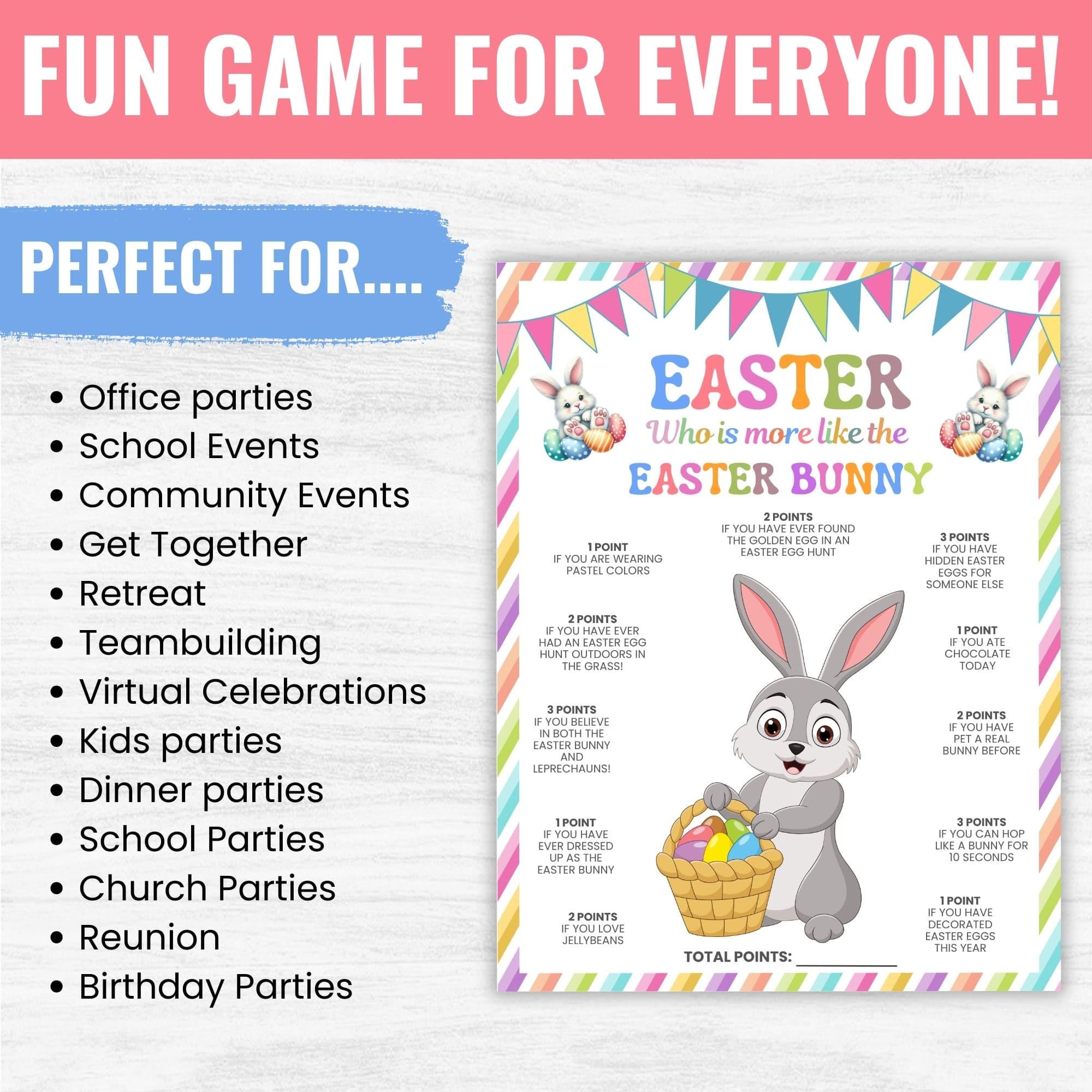 Easter Bunny Game | Printable Party Activity (instant Download) - Etsy