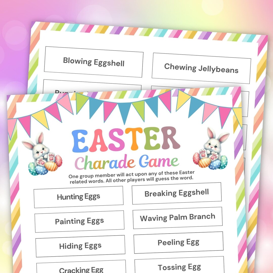 Easter Games and Activities Printable, Easter Charades Games, Easter ...