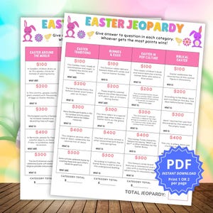 Easter Jeopardy Printable Trivia Game, Easter Family Feud, Office ...