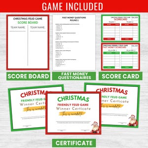Christmas Friendly Feud Game, Printable Christmas Game, Christmas Party ...