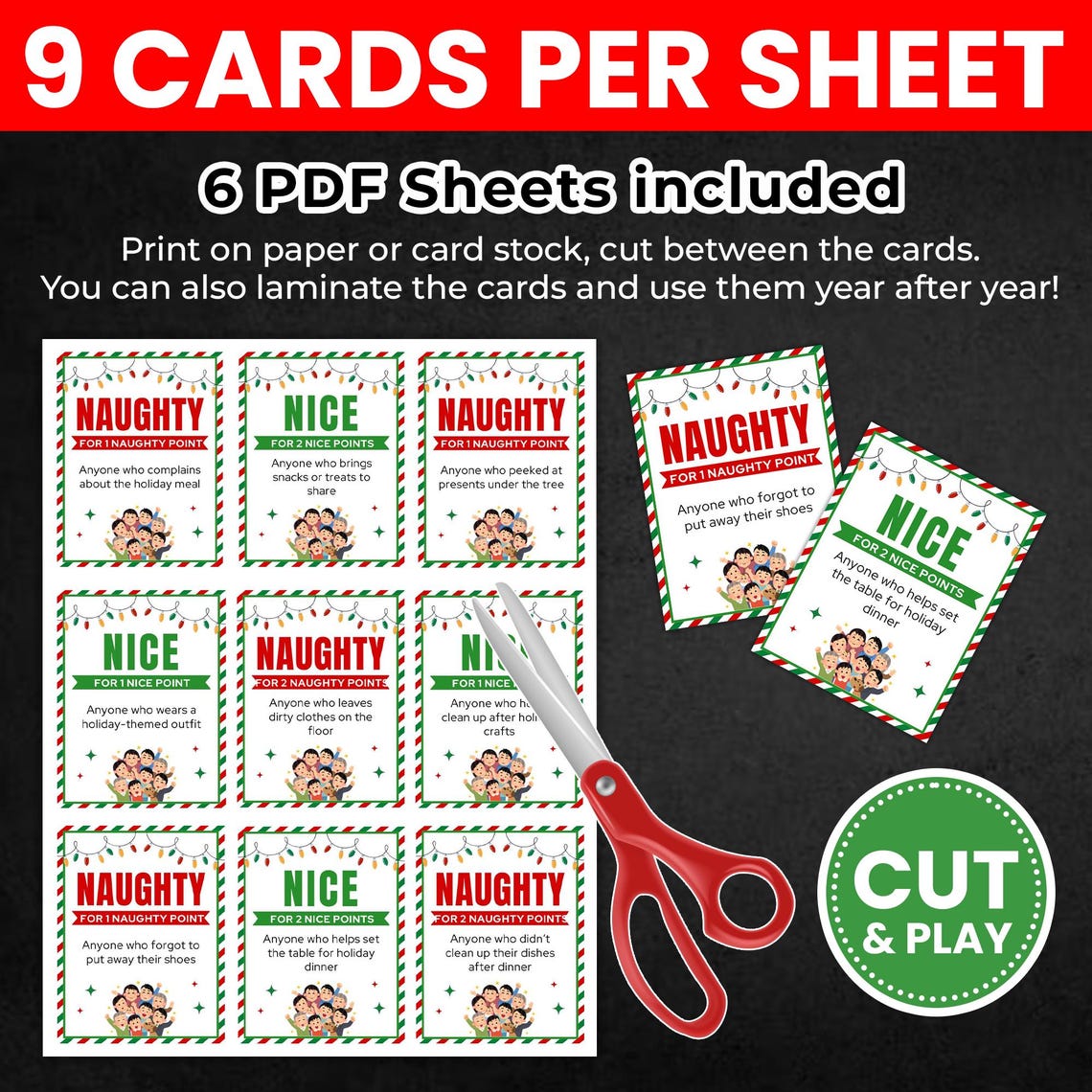 Naughty or Nice Christmas Game | Family Party Trivia (printable) - Etsy