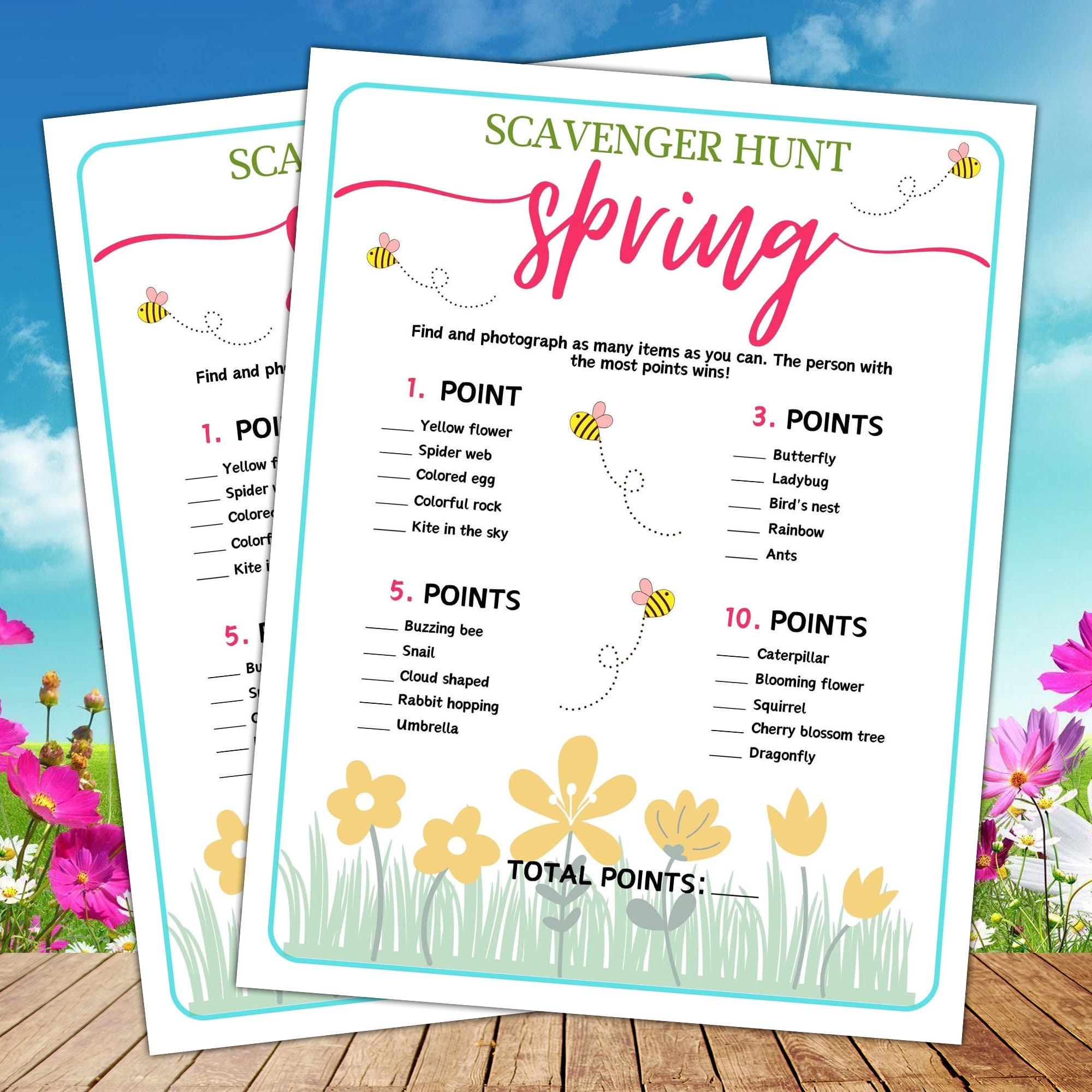 Spring Scavenger Hunt, Printable Spring Party Game for Kids & Adults ...
