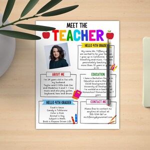 Colorful Meet the Teacher Editable Template Letter Flyer Set of 2 ...