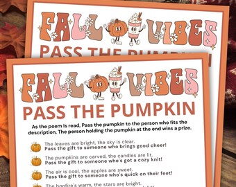 Pass the Pumpkin Game for Fall Party, Left Right Pass the Parcel Game ...