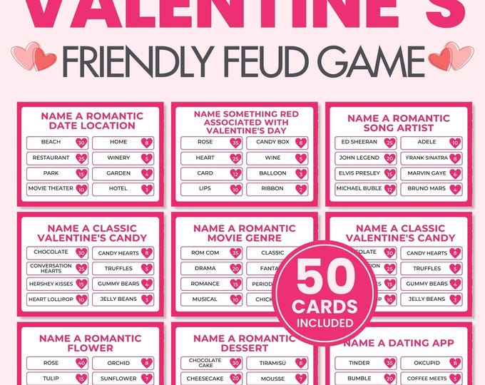 Valentines Friendly Feud Game | Office Party Valentines Game ...