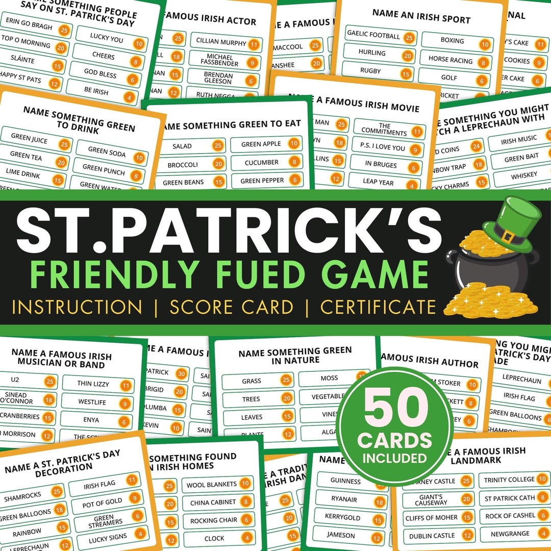 St Patrick's Day Friendly Feud Game | St Patrick's Day Trivia Quiz ...
