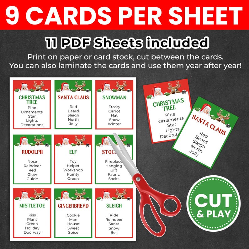 Christmas Taboo Game | Christmas Party Game | Don't Say | Forbidden ...