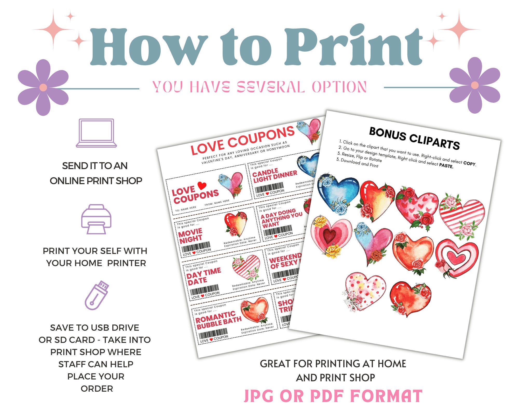 Love Coupons Book Editable Heart Love Coupons Template Printable ...