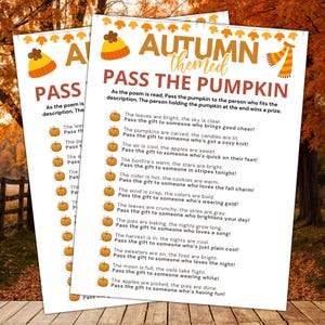 Autumn Pass the Pumpkin Game | Printable Fall Games | Fall Time ...