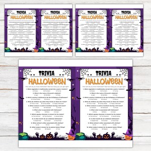 Halloween Trivia Game Printable, Halloween Party Games for Kids and ...