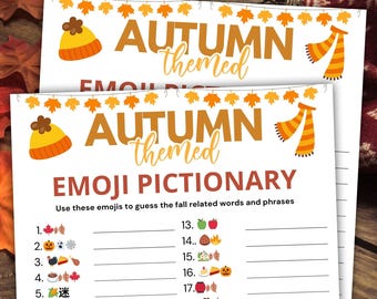Autumn Emoji Pictionary Game: Fall Party Fun (instant Download) - Etsy