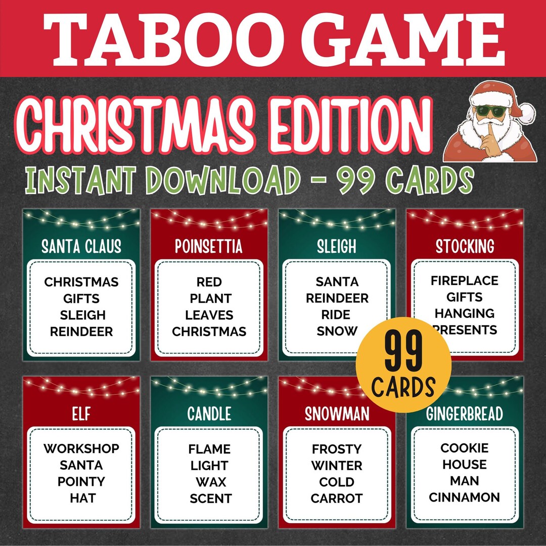 Christmas Taboo | Don't Say | Forbidden Words | Christmas Printable ...
