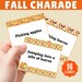 Fall Charade Game, Autumn Action Charades, Group Games, Family Team ...