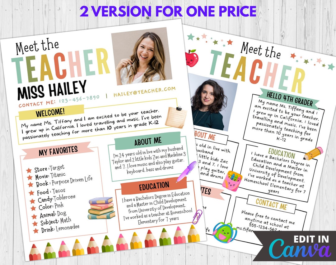 Meet the Teacher Editable Template, Back to School Welcome Letter ...