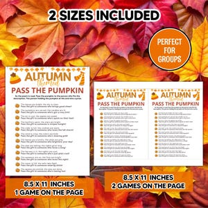 Autumn Pass the Pumpkin Game | Printable Fall Games | Fall Time ...
