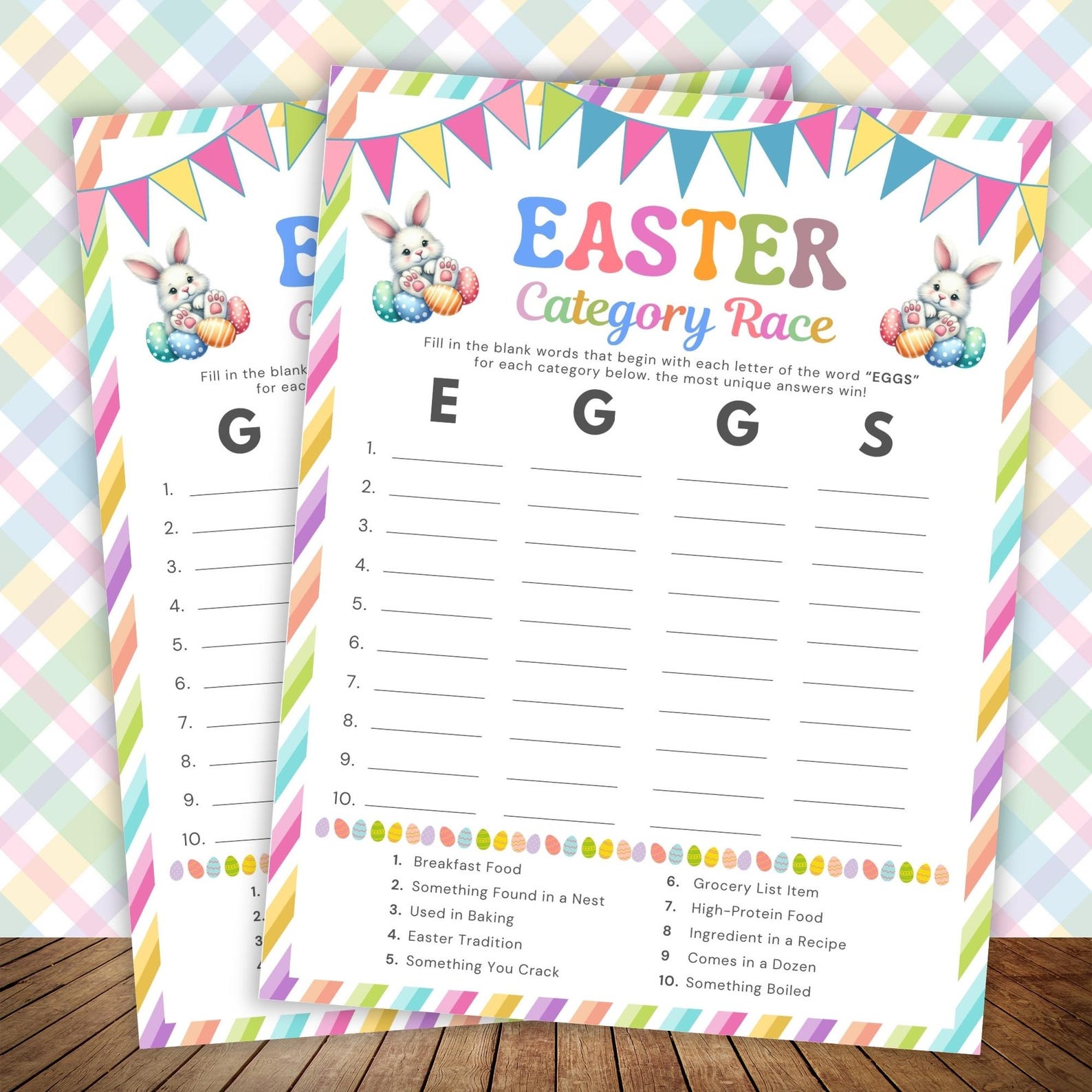 Easter Scattergories Game | Printable Family Fun (PDF) - Etsy