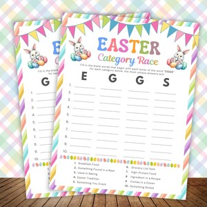 Easter Scattergories Game | Printable Easter Games | Easter Trivia Game ...