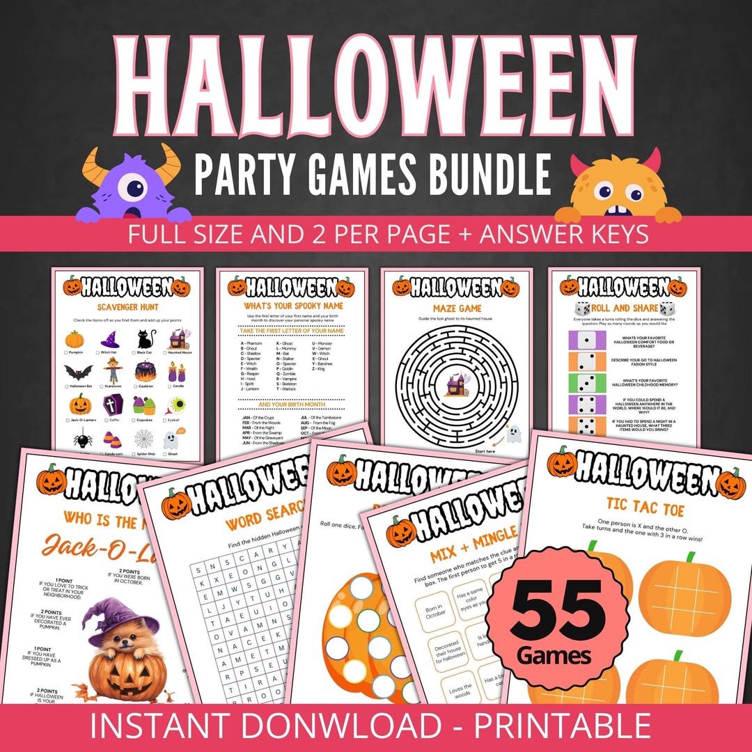 Halloween Games Bundle: Fun Party Games for Kids, Adults & Families ...