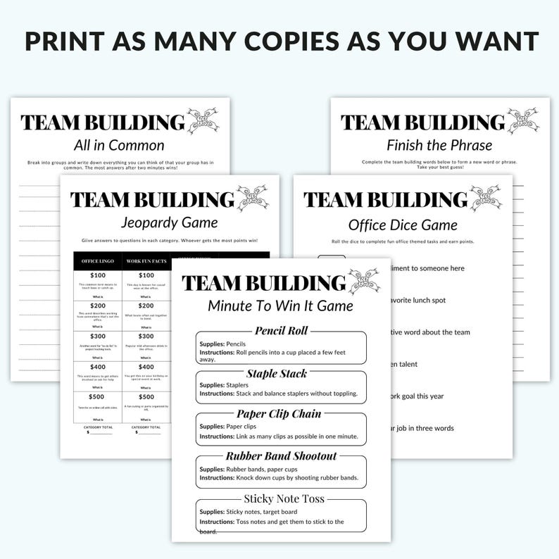 Team Building Games, Office Work Party Games for Teammates, 45 Coworker ...