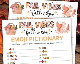 Fall Emoji Pictionary Game: Printable Autumn Activity (PDF) - Etsy