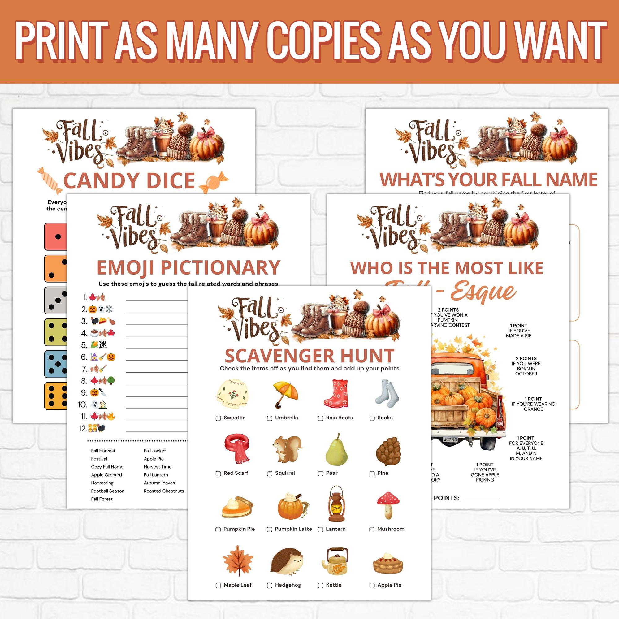 Fall Games Fall Games Printable Fall Party Games Autumn Games Autumn ...