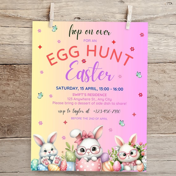 Bunny Easter Invitation Templates