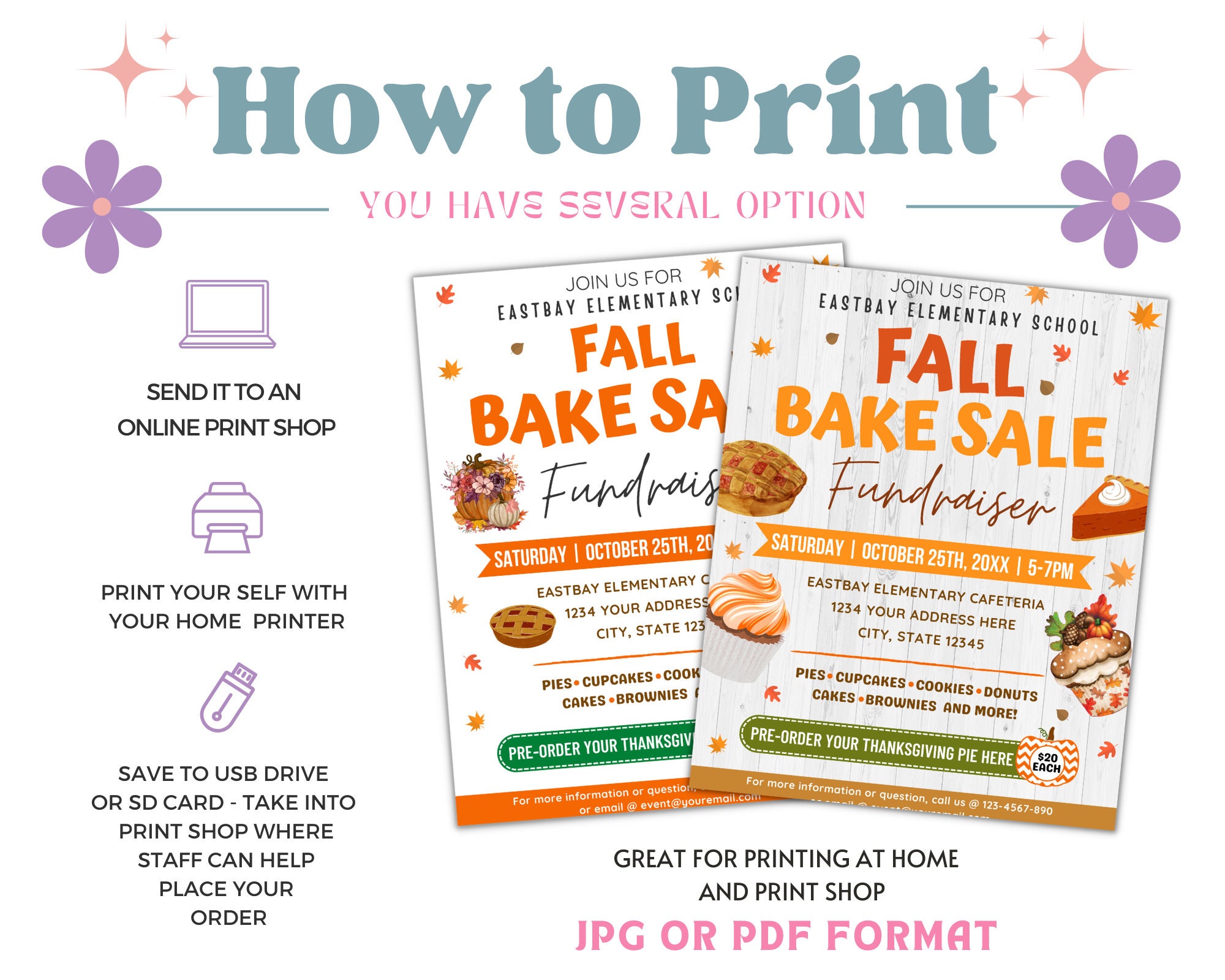 Editable Fall Bake Sale , Fall Festival Flyer, Fall Flyer Template ...