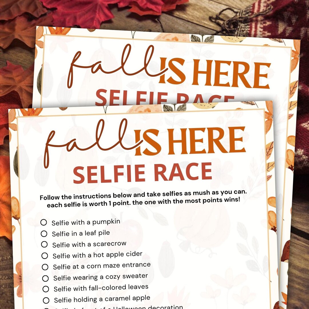 Fall Selfie Race Game | Printable Autumn Games | Fall Time Activities ...