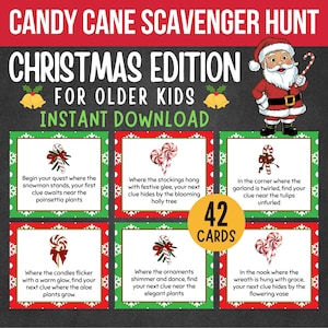 Candy Cane Treasure Hunt, Christmas Treasure Hunt, Candy Cane Christmas ...