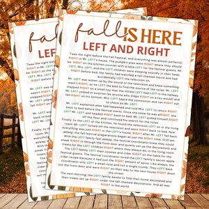 Fall Left Right Story Game, Autumn Party (digital Download) - Etsy